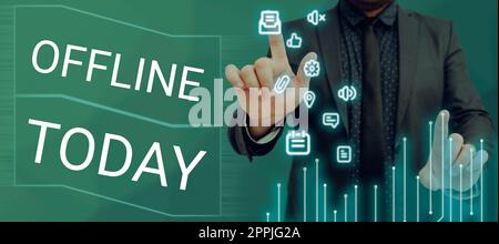 Text showing inspiration Offline. Business concept Not having directly ...