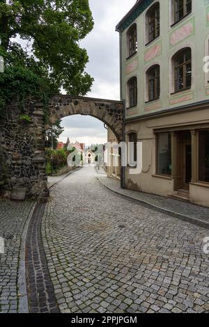 Streets of an old historical town of Stolpen. Saxony. Germany Stock ...