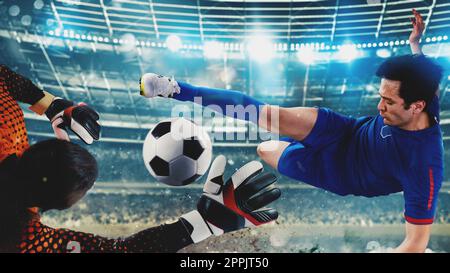 Football close up scene of a goalkeeper at the stadium Stock Photo - Alamy
