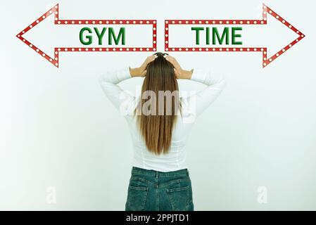 Sign displaying Gym Time. Internet Concept a motivation to start ...