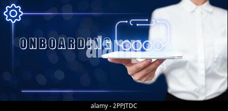 Hand writing sign Onboarding. Business overview Action Process of ...