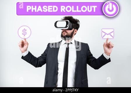 Inspiration showing sign Phased Rollout. Conceptual photo the practice ...