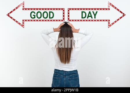 Inspiration showing sign Have A Good Day. Business concept Nice gesture ...