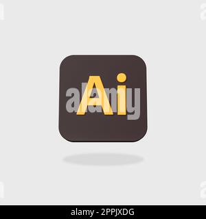 Adobe Illustrator App Icon on Gray Background with Copy Space Stock ...