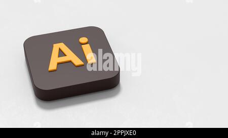 Adobe Illustrator App Icon on Gray Background with Copy Space Stock ...