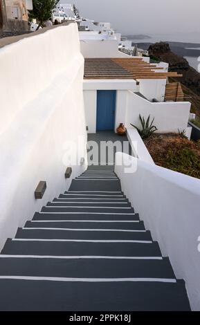 Narrow stone steps, a traditional piece of architecture on the island ...