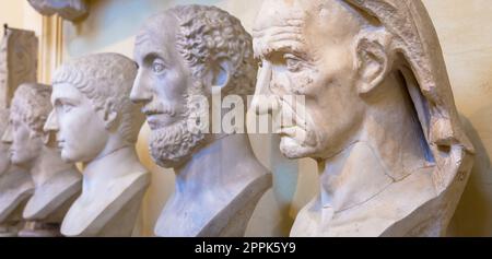 Classic statues perspective in Vatican Museum, Vatican City, Rome Stock ...