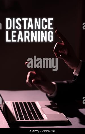 Inspiration showing sign Distance Learning. Conceptual photo ...
