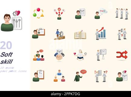 Interpersonal skills set. Creative icons: pattern recognition, working ...
