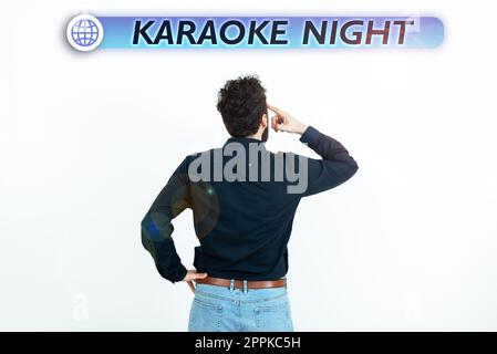 Sign displaying Karaoke Night. Business showcase Entertainment singing ...