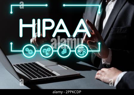 Text showing inspiration Hipaa. Concept meaning Acronym stands for ...