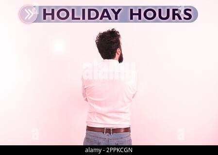 Handwriting text Holiday Hours, Business showcase Schedule 24 7 Half ...