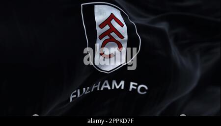 flag of Fulham Football Club waving on a clear day Stock Photo - Alamy