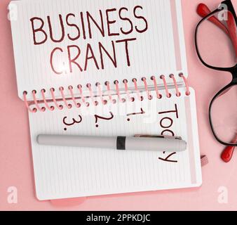 Conceptual caption Business Grant. Conceptual photo Working strategies ...