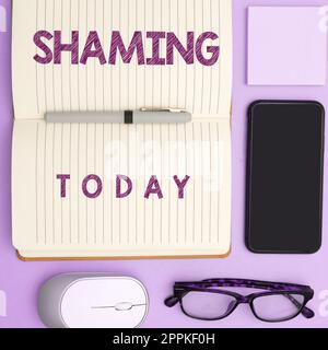 Conceptual display Shaming. Conceptual photo subjecting someone to ...