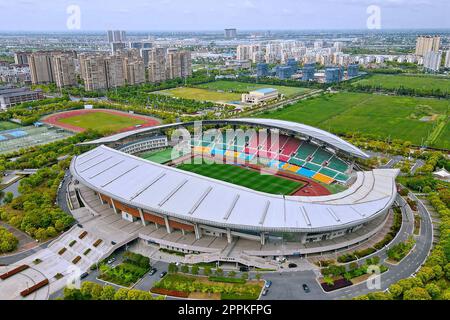 RUGAO, CHINA - APRIL 24, 2023 - Aerial photo shows the renovation and ...