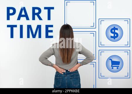 Text showing inspiration Part Time Job. Word for Weekender Freelance ...