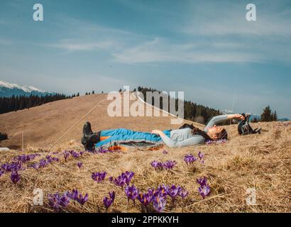 Adventurer resting in nature scenic photography Stock Photo - Alamy