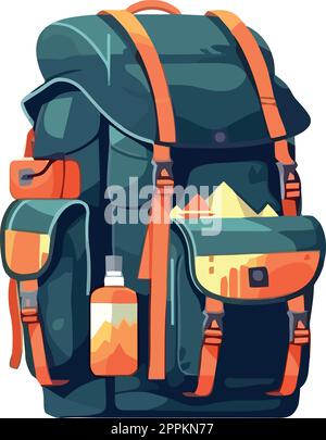 Hiking backpack symbolizes adventure exploration Stock Vector Image ...