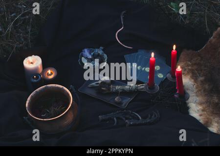Close up magical tools for ritual concept photo Stock Photo - Alamy