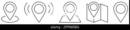 City map line icons signs set. Design collection of City, Map, Urban ...