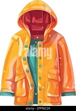 winter rain jacket cartoon vector illustration Stock Vector Image & Art ...