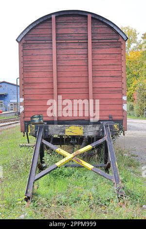 Old buffer stop in Weissach train station Stock Photo - Alamy