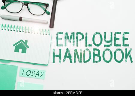 Text showing inspiration Employee Handbook. Concept meaning Document ...