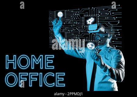 Text showing inspiration Home Office, Business concept space designated ...