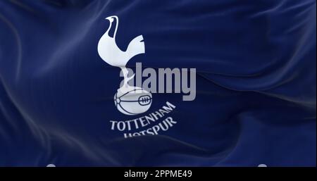Fabric background with the Tottenham Hotspur Flag waving Stock Photo ...