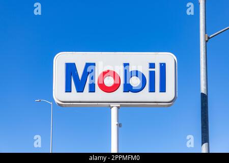 Los Angeles, California: MOBIL Gas Station. MOBIL is a brand of ...