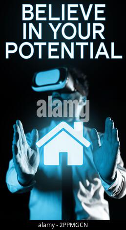 Text showing inspiration Believe In Yourself. Business concept Giving ...