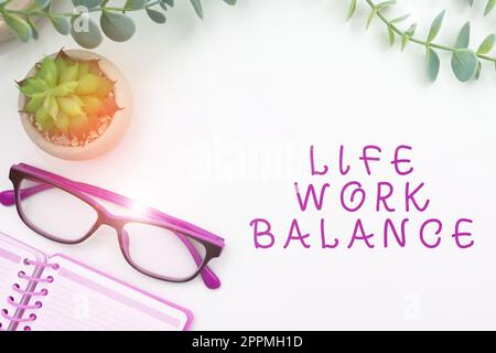 Text showing inspiration Life Work Balance. Business approach seminar ...