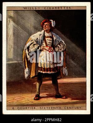 Courtier's Costume 16th Century - Vintage British Cigarette Card ...
