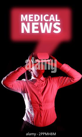 Writing displaying text Medical News. Word for report or noteworthy ...