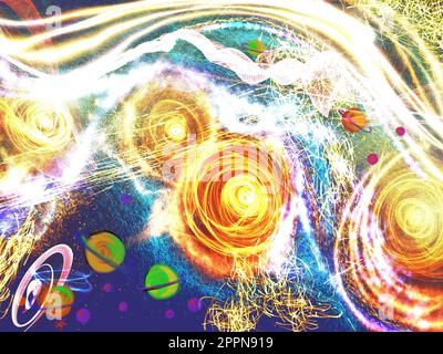 Illustration of abstract psychic wave that represents an expanded ...