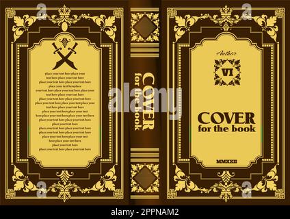 Vintage Border to be printed on the covers of books. Vector ...