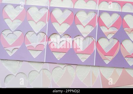 paper stencils with heart shape cutouts on a white background Stock ...