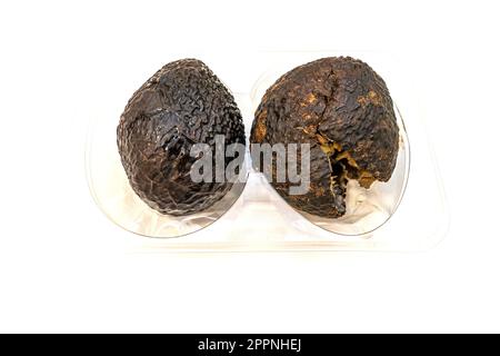 overripe avocado spoiled with mold and rot. Rotten avocado. Avocado ...