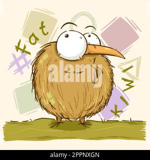 Funny Fat Kiwi Bird Hand Drawn Style Stock Vector Image & Art - Alamy