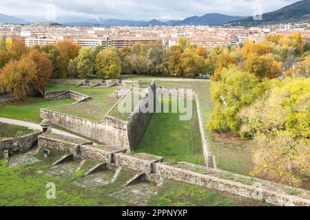 View from Picota medieval, the ancient city walls, Pamplona, Basque ...