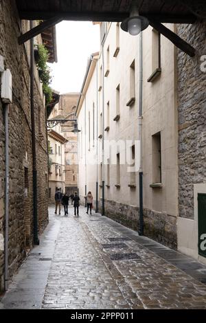 Street scene at Picota medieval, the ancient city walls, Pamplona ...