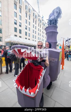 London, UK. 24 Apr 2024. A procession from the Department for Energy ...