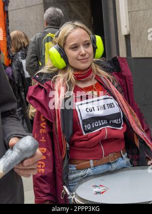 London, UK. 24 Apr 2024. A procession from the Department for Energy ...