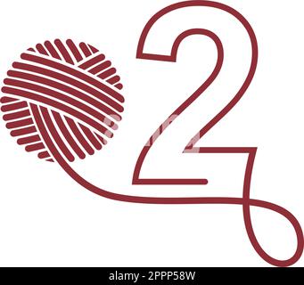 Number 6 and skein of yarn icon design illustration vector Stock Vector ...