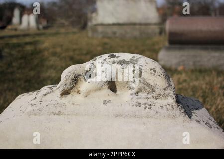 Natural stone tombstone with a blank epitaph and room for text Stock ...