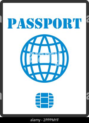 Icon Of Passport With Chip. Bold outline design with editable stroke ...