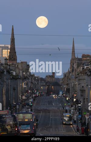 Looking West Along Union Street in Aberdeen City Centre as the Full ...