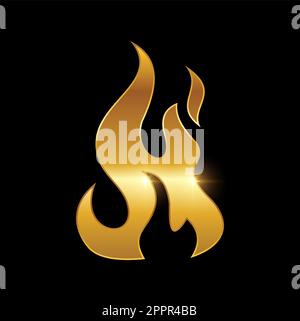 Golden Fire Flame Symbol Logo Sign Stock Vector Image & Art - Alamy