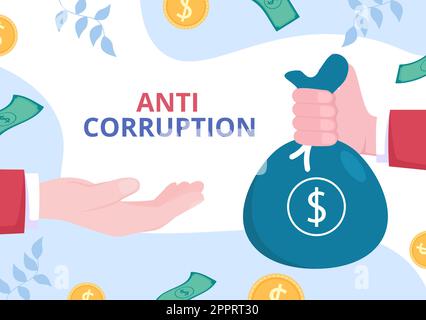 Anti Corruption Background Template Flat Cartoon Vector Illustration Stock Vector Image & Art ...